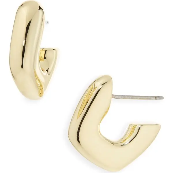 Madewell Sculptural Huggie Hoop Earrings - Pale Gold
