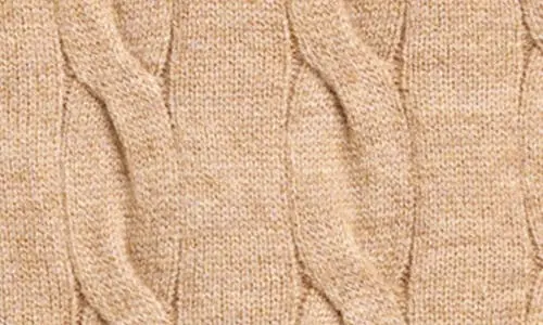 WAYF Cable Knit Turtleneck Sweater - Camel