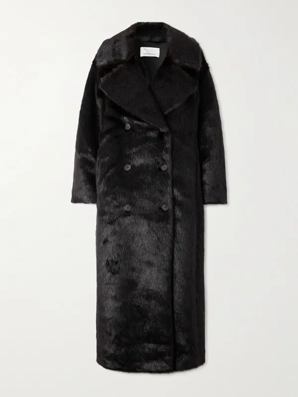 THE FRANKIE SHOP Joni Plush Double-breasted Coat