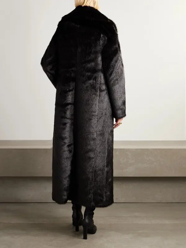 THE FRANKIE SHOP Joni Plush Double-breasted Coat