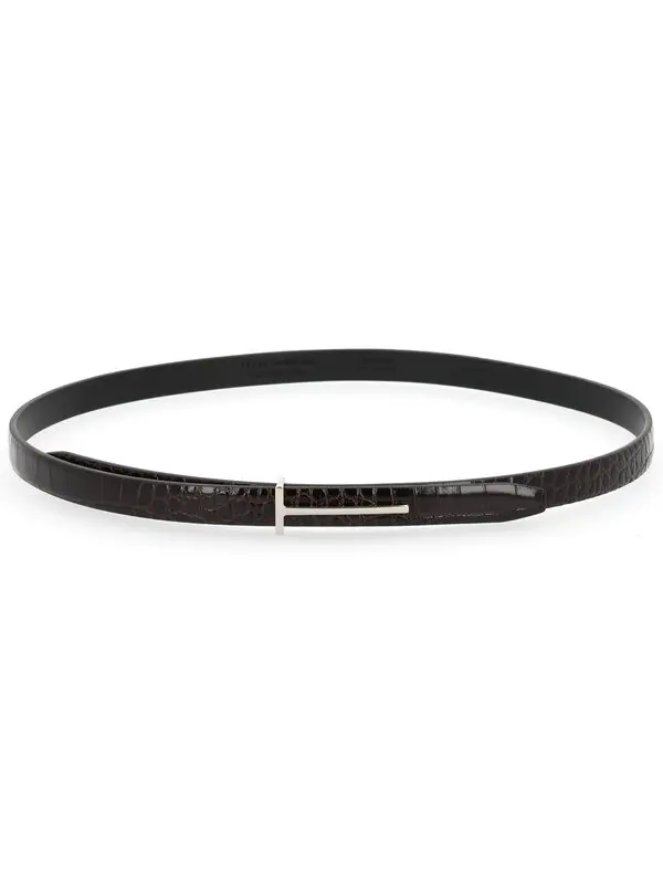 TOM FORD Thin Leather Belt - Brown