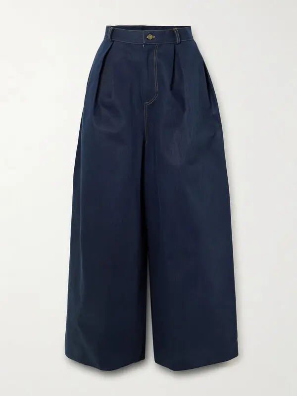 MARRAKSHI LIFE Pleated Wide-leg Jeans - Blue