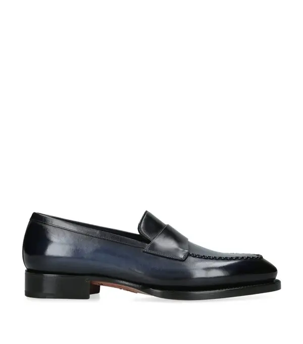 Santoni Leather Arco Loafers