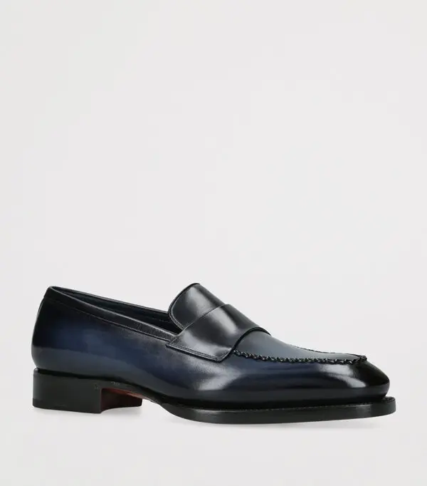 Santoni Leather Arco Loafers