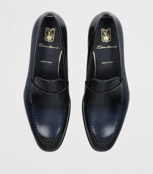 Santoni Leather Arco Loafers