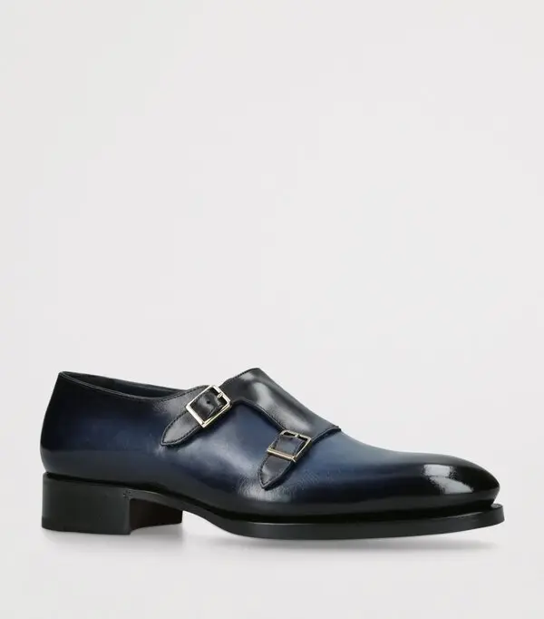Santoni Leather Eterna Double Monk Oxford Shoes