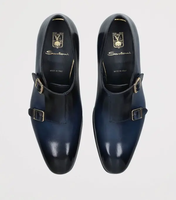 Santoni Leather Eterna Double Monk Oxford Shoes
