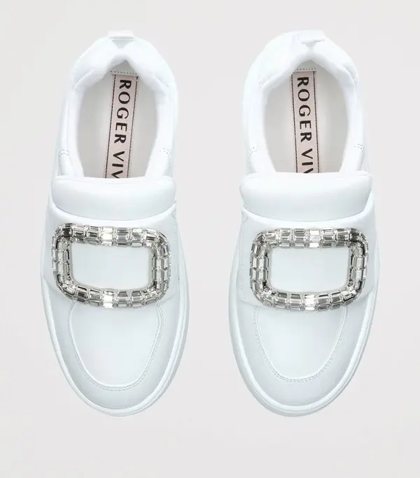 ROGER VIVIER Leather Viv’ Up Sneakers