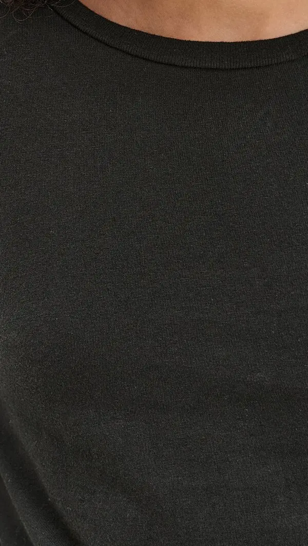 PERFECTWHITETEE Jamie Recycled Cotton Long Sleeve Crew - True Black