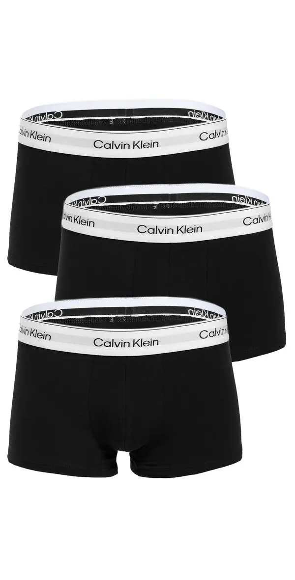 Calvin Klein Icon Cotton Stretch Low Rise Trunks 3 Pack - Black