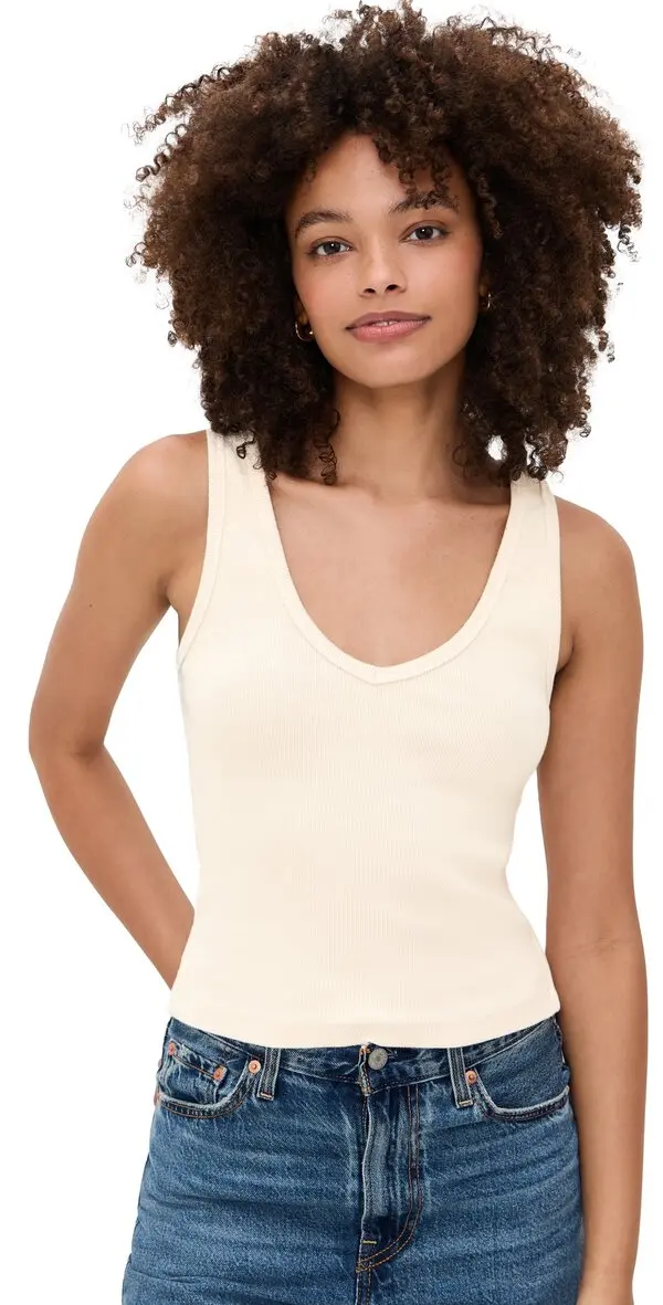 PERFECTWHITETEE Structured Rib V-neck Tank