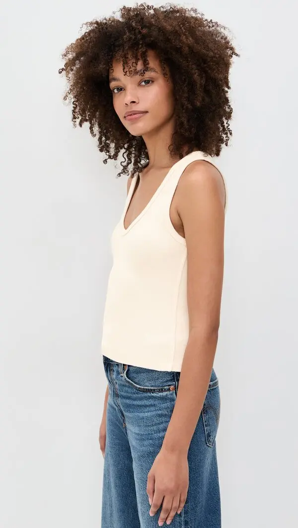 PERFECTWHITETEE Structured Rib V-neck Tank