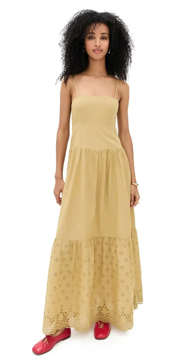 Playa Lucila Eyelet Hem Maxi Dress
