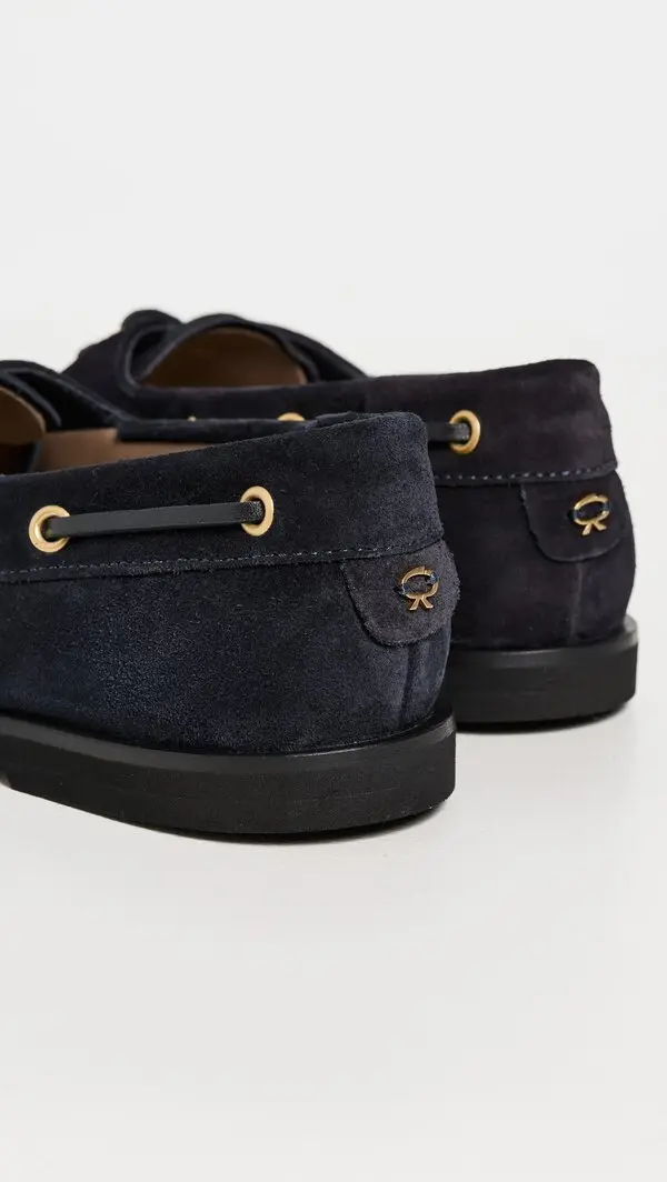 GIANVITO ROSSI Suede Boat Shoes - Dark Blue