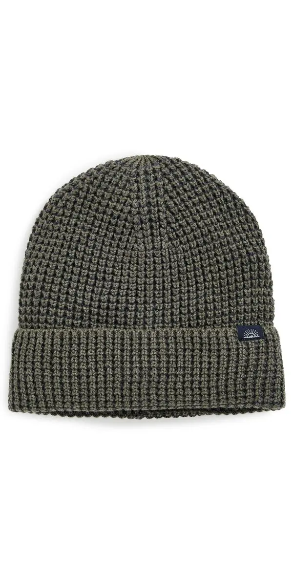 Faherty Brand Plaited Waffle Beanie - Forest