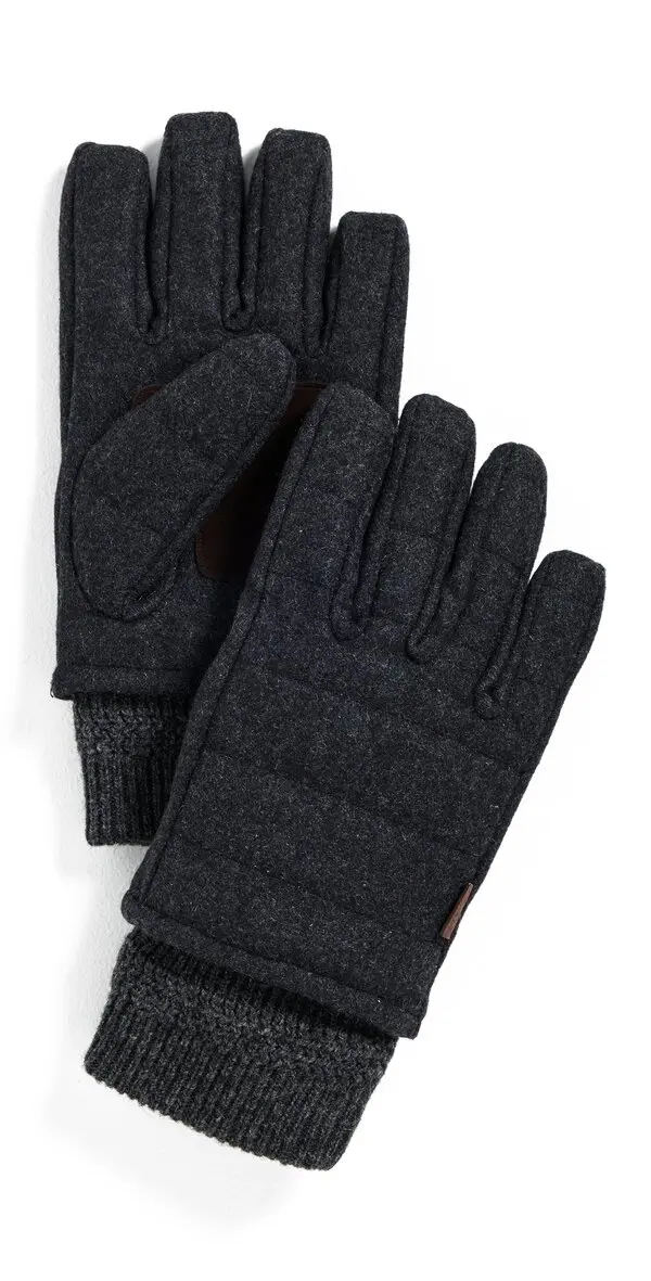 Ralph Lauren Channel Quilted Gloves - Charcoal Heather