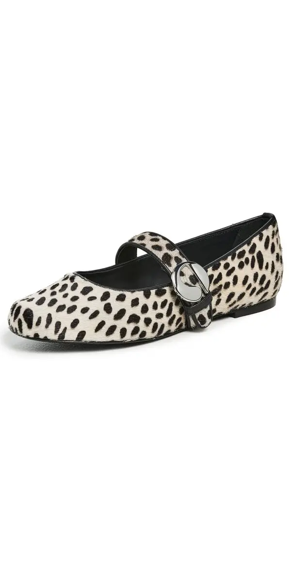 Coperni Belt Ballerina Flats - White-black Print