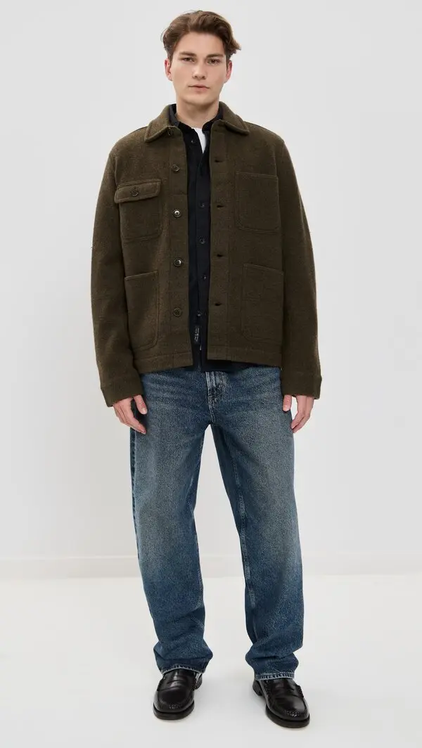 ALEX MILL Work Jacket In Boiled Wool
