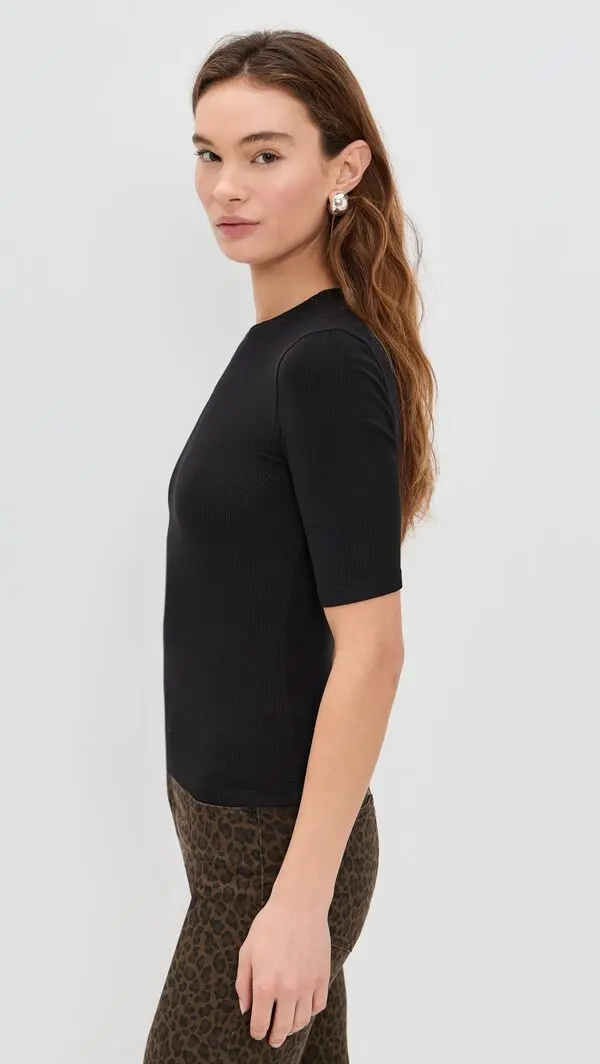 FRAME The Rib Crew Tee - Black