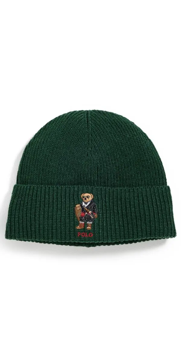 Ralph Lauren Holiday Bear Beanie - Hunt Club Green
