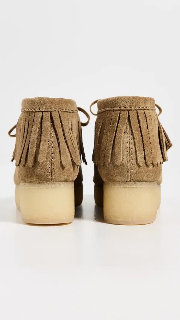 Clarks Wallabee Wedge Fringe Boots