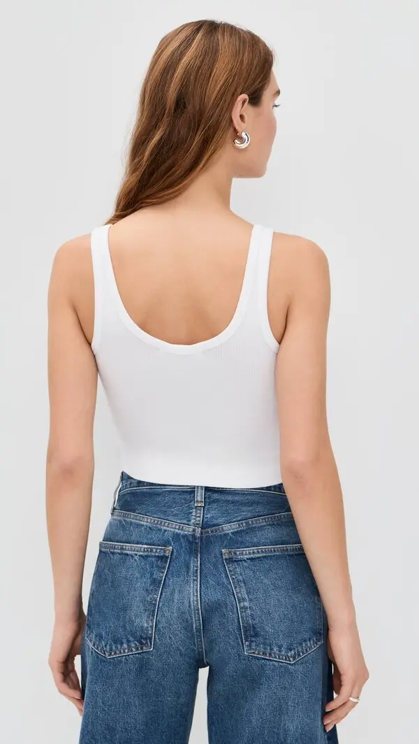 PERFECTWHITETEE Daisy Cropped Ribbed Tank