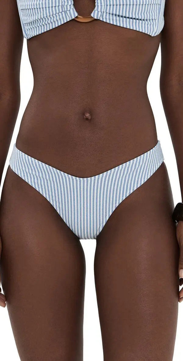 MONTCE Lulu Zigzag Stitch Bikini Bottoms - Classic Blue Stripe