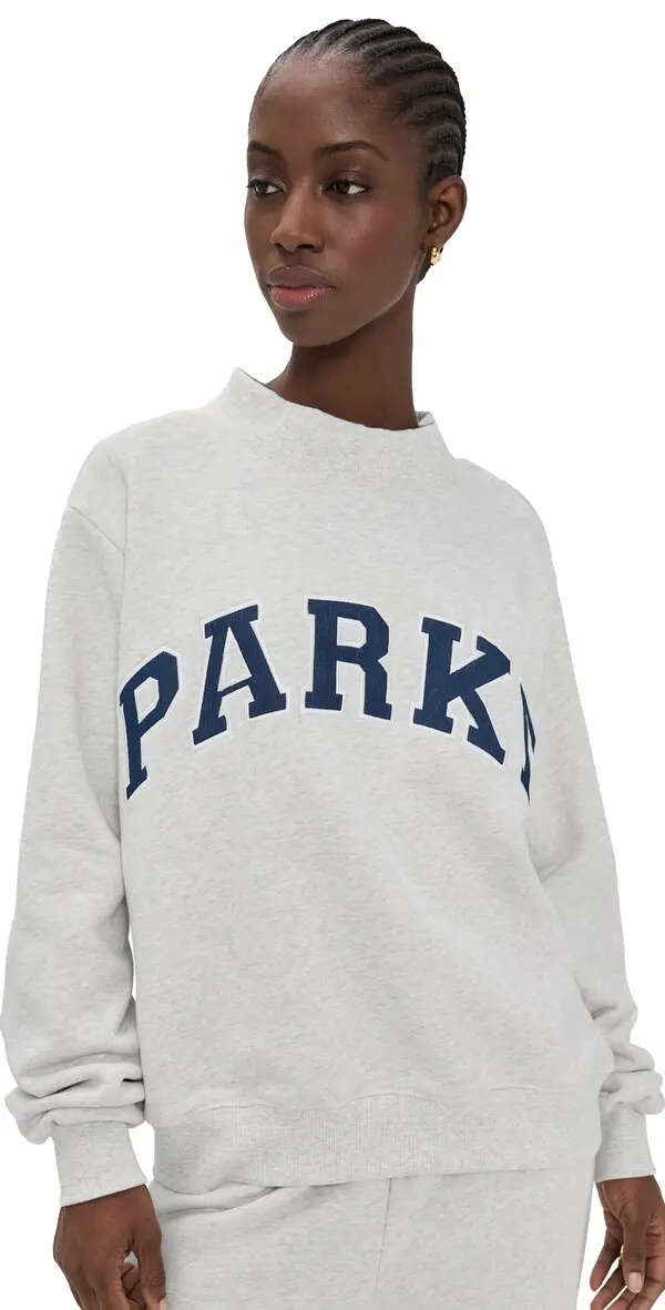 PARKE Varsity Mock Neck Sweatshirt - Grey