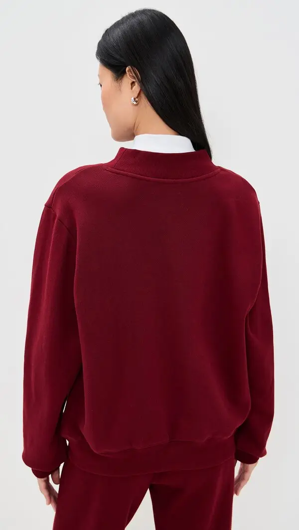 PARKE Varsity Mock Neck Sweatshirt - Maroon