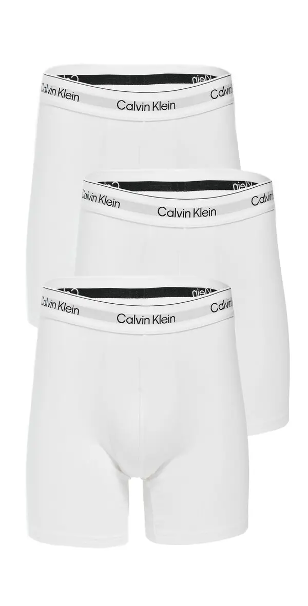 Calvin Klein Icon Cotton Stretch Boxer Briefs 3 Pack - White