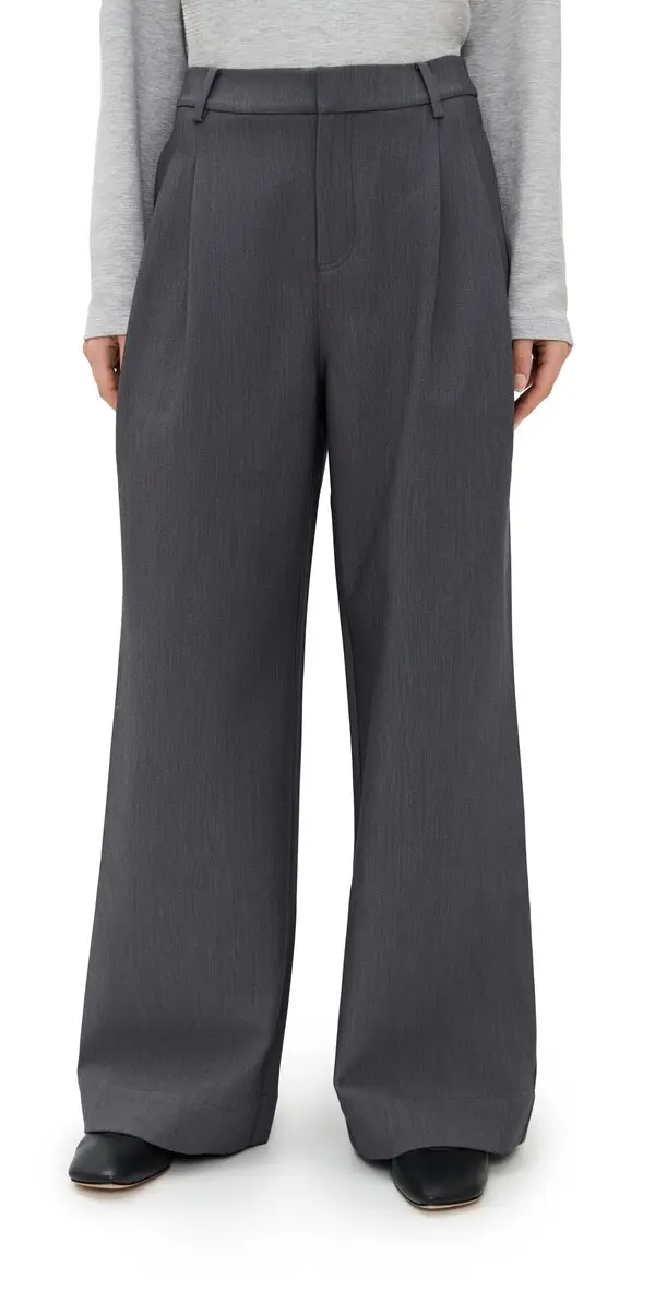 LE BOP Reese Pleated Trousers - Grey Melange