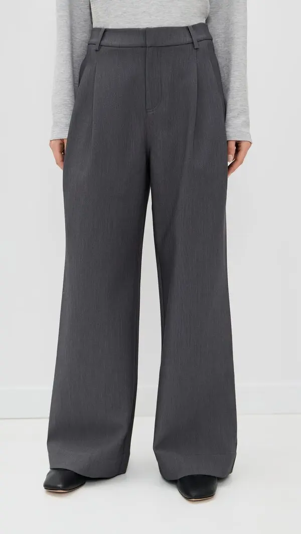 LE BOP Reese Pleated Trousers - Grey Melange