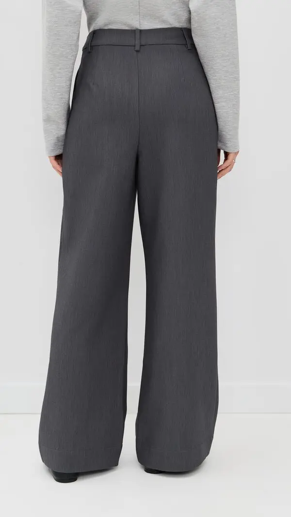 LE BOP Reese Pleated Trousers - Grey Melange