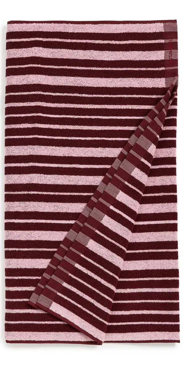 Marimekko Raide Bath Towel - Burgundy Stripe