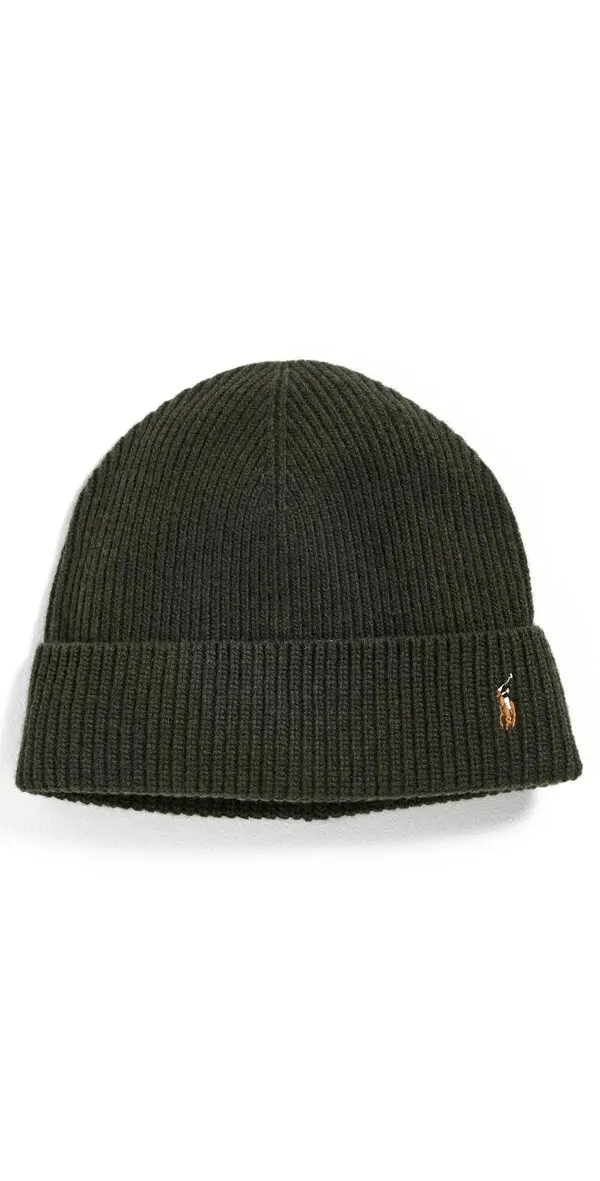 Ralph Lauren Signature Cuff Beanie - Company Olive