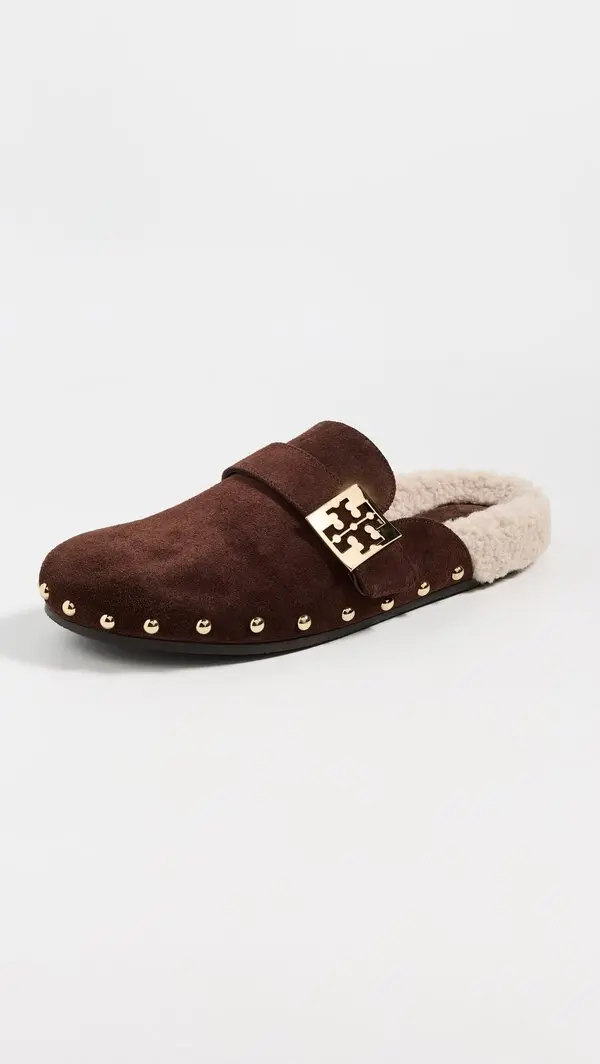 Tory Burch Mellow Stud Shearling Mules