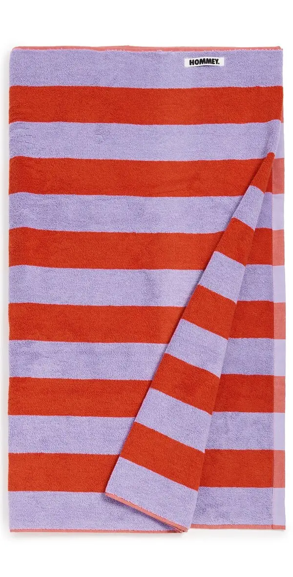HOMMEY Beach Towel - Grapefruit Stripes