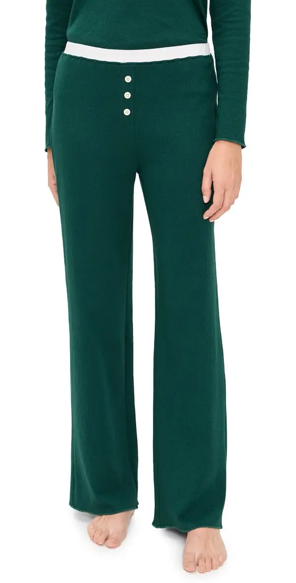 Morgan Lane Ellie Pants - Evergreen Pointelle