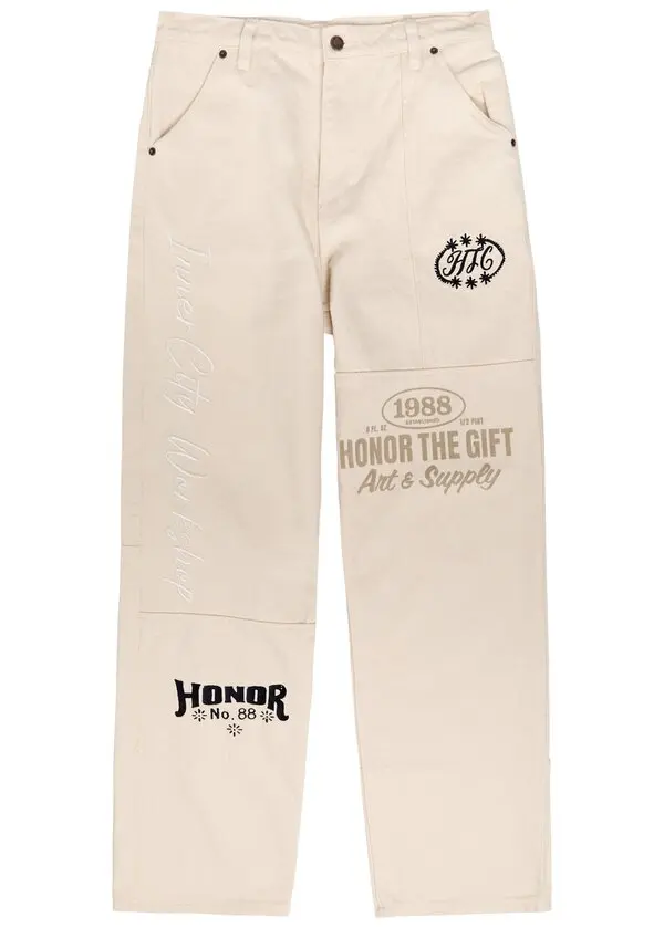 HONOR THE GIFT Embroidered Denim Trousers - Natural