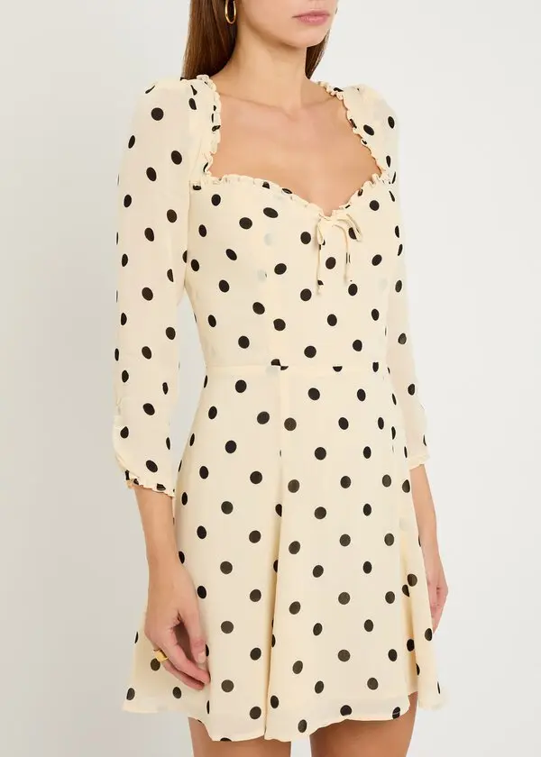 REFORMATION Remi Polka-dot Georgette Mini Dress