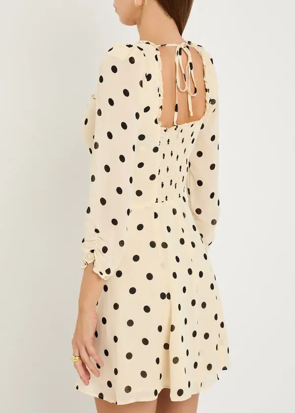 REFORMATION Remi Polka-dot Georgette Mini Dress