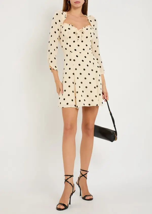 REFORMATION Remi Polka-dot Georgette Mini Dress