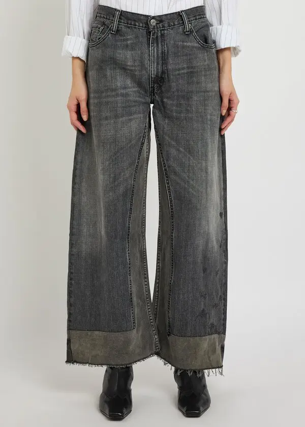 B Sides Reworked Vintage Paneled Wide-leg Jeans