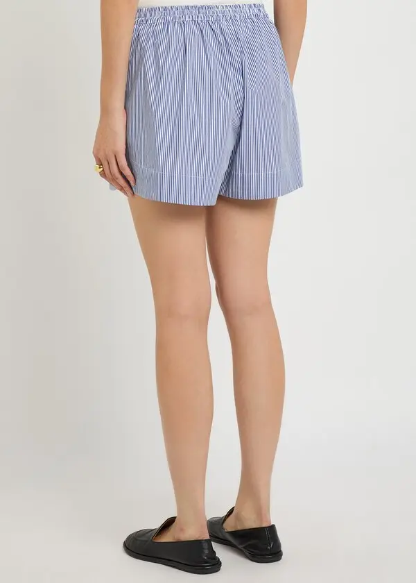 Faithfull The Brand Ionia Striped Cotton Shorts - Blue