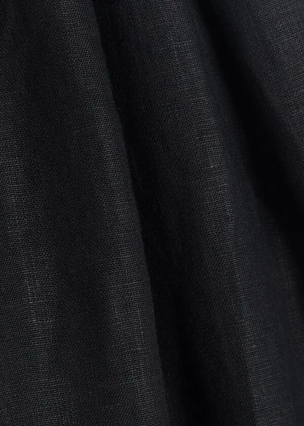 Faithfull The Brand Sofia Pleated Wide-leg Linen Trousers - Black