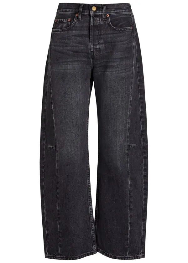 B Sides Slim Lasso Structured Barrel-leg Jeans