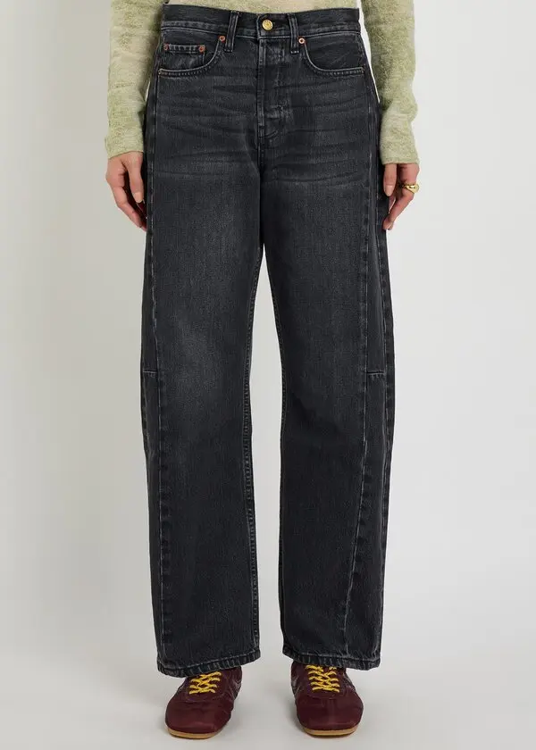 B Sides Slim Lasso Structured Barrel-leg Jeans