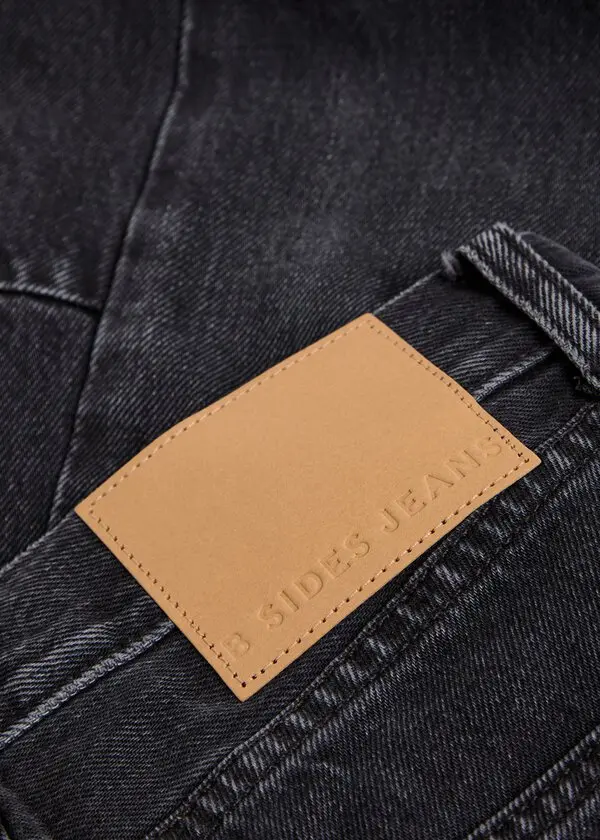 B Sides Slim Lasso Structured Barrel-leg Jeans