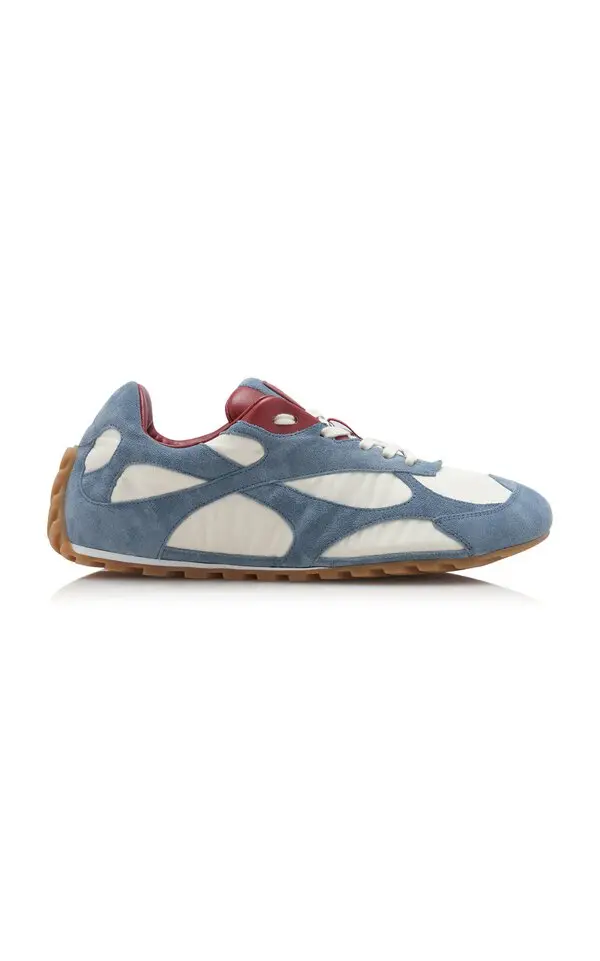 Bottega Veneta Orbit Suede And Mesh Low-top Sneakers - Blue
