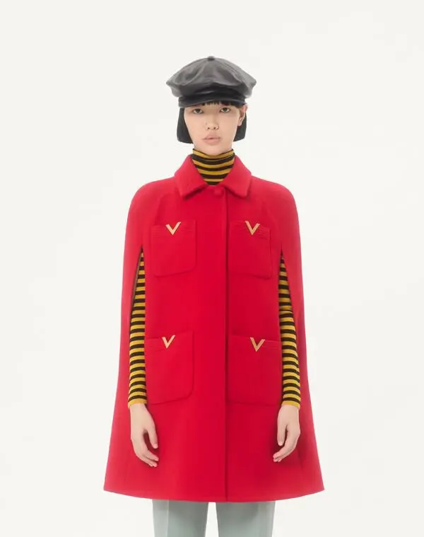 Valentino Garavani Drill Double Cape - Red
